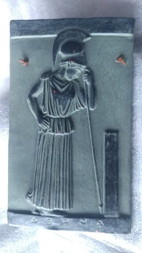 Ancient Greek Meditating Minerva Wall Tablet Bass Relief Terracotta ...