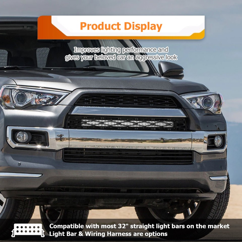 32" LED Light Bar Bumper Grille Mount for Toyota 4Runner 14-18 19 20 21 ...