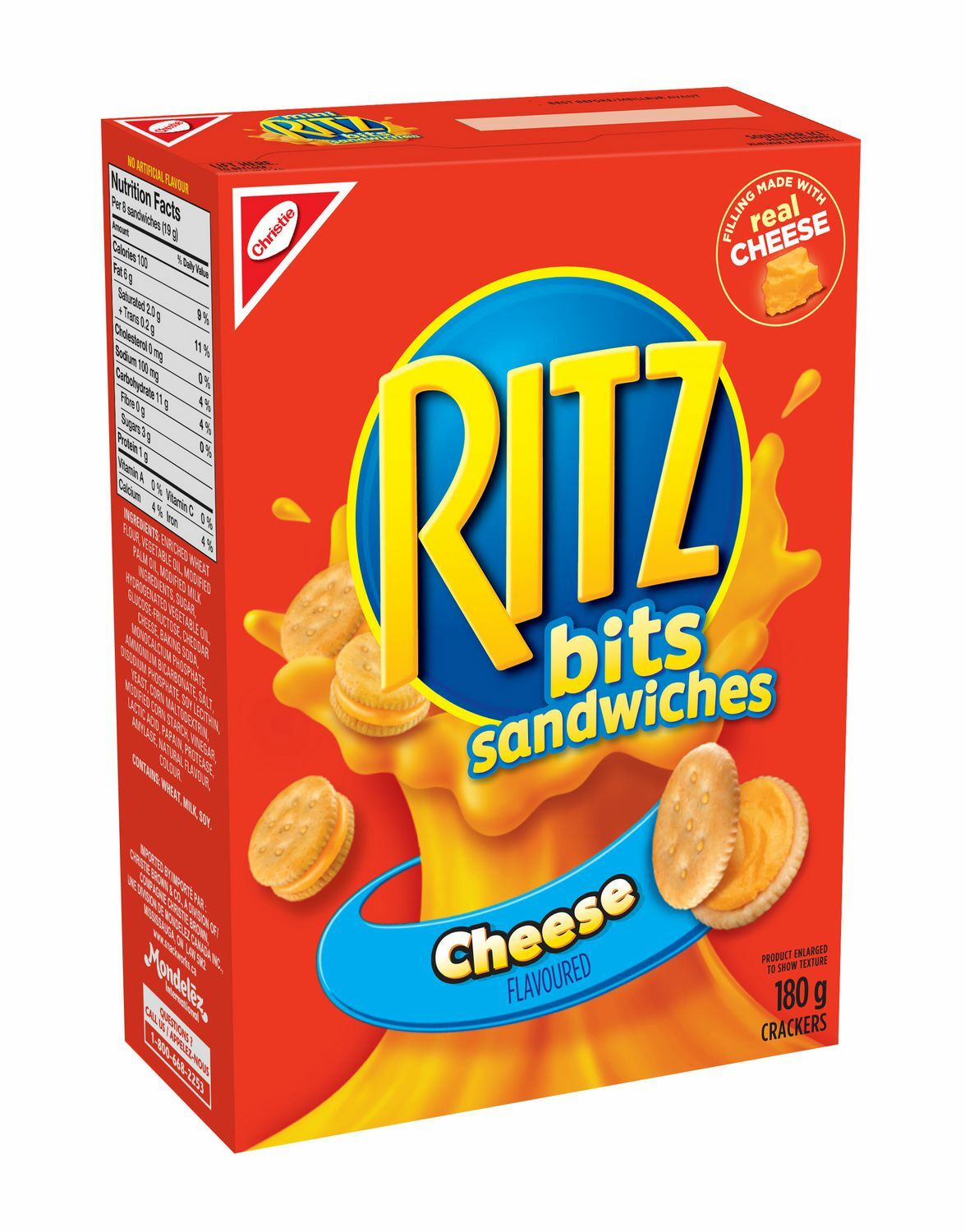 6 x Christie Ritz Bits Sandwiches Cheese 180g/ 6.3oz Each Canada FRESH ...