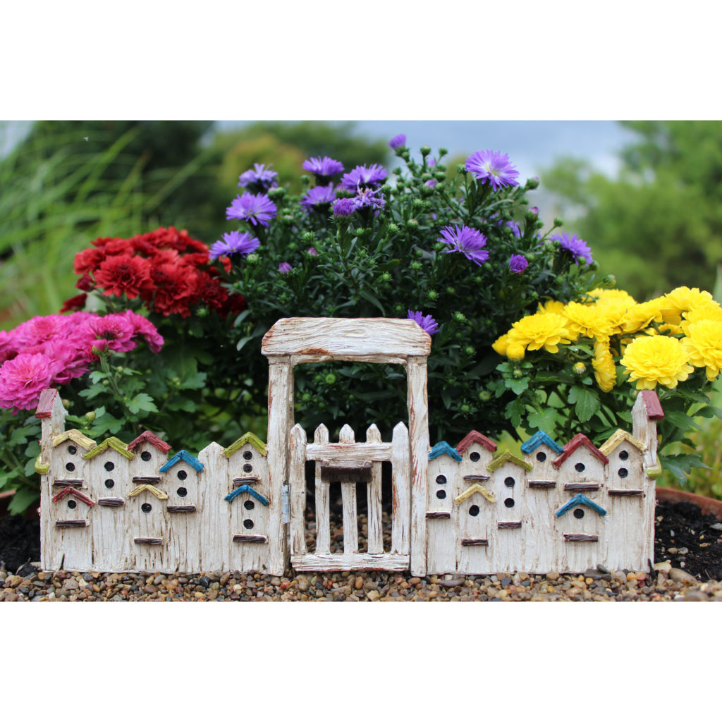 Miniature Birdhouse Gate. Spring Gate With Fence Fairy Garden Accessory ...