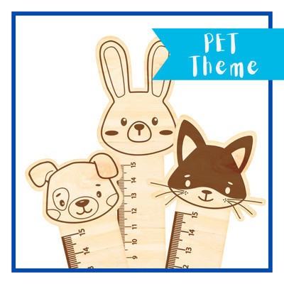 Pet Themed Personalised Wooden Ruler - Animal Stationery For Kids With ...