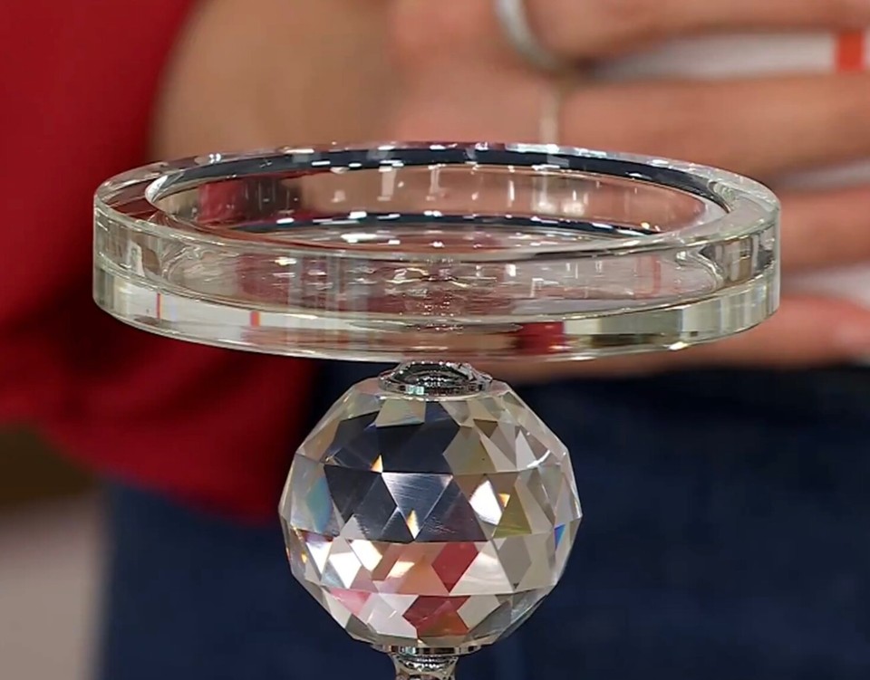 Set of 3 Faceted Glass Crystal Pedestals by Valerie Parr Hill | eBay