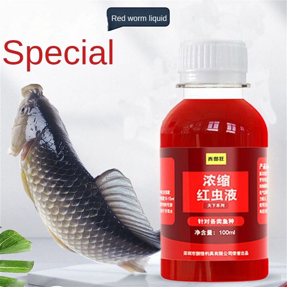 1/2Pcs 100ml Red Worm Liquid Bait Fish Scent Additive Strong Fishing ...