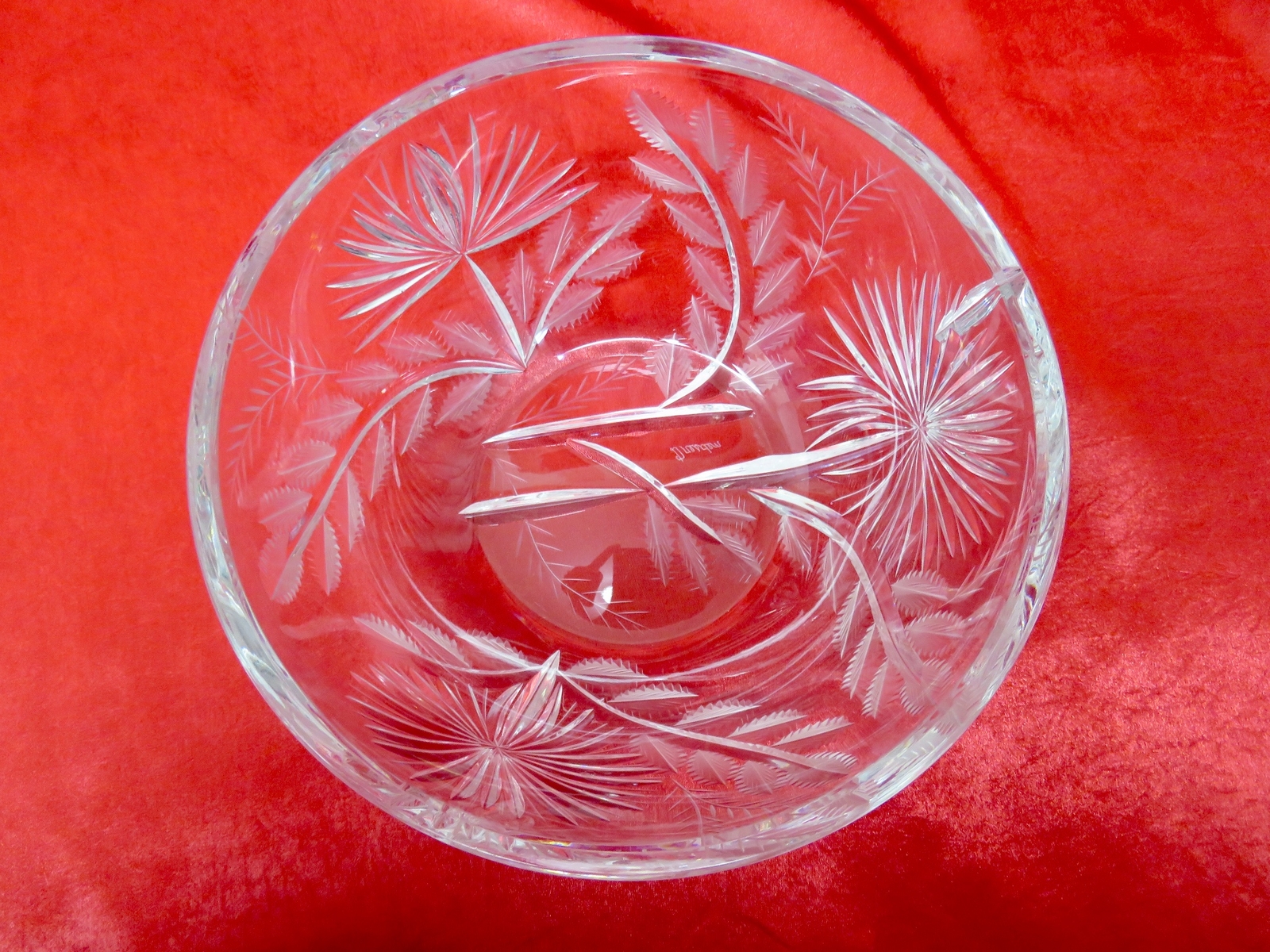 Dresden Crystal Bowl With Starburst Flowers & Leaves Design | eBay UK