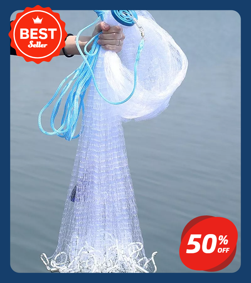 Premium Fishing Cast Net Hand Throwing Net - Catching Fish Monofilament ...