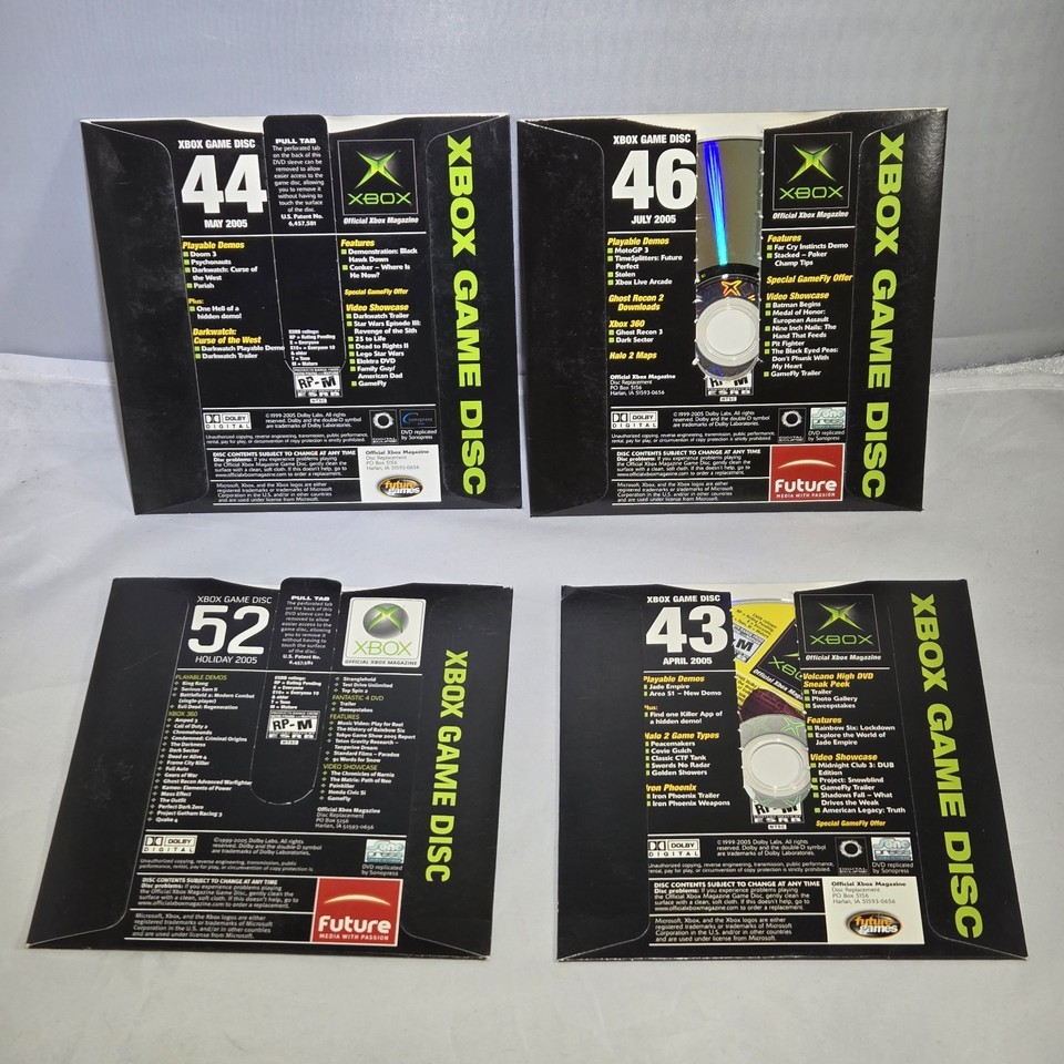 Rare 4 Official Xbox Magazine Demo Discs/sleeves/cases collectible | eBay