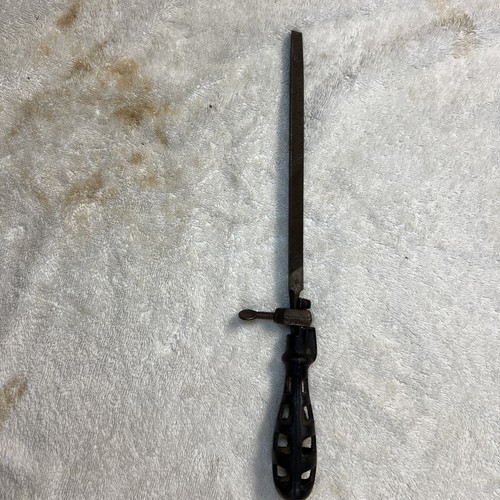 Antique 5" Cast Iron Metal File Handle Holder with vintage Nicholson ...