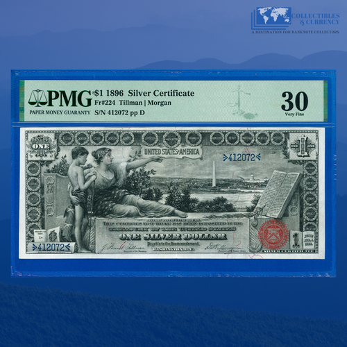 Fr.224 1896 $1 One Dollar Silver Certificate "EDUCATIONAL NOTE" , PMG ...