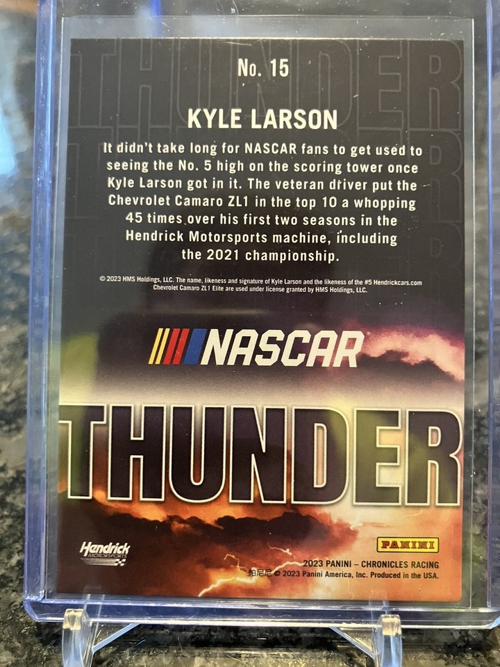 Kyle Larson 2023 PANINI CHRONICLES HMS #5 NASCAR card THUNDER INSERT | eBay