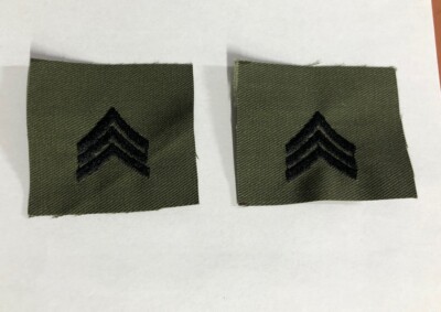 US Army Sergeant E-5 Rank OD Green Sew-On Patches - Pair | eBay