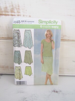 Simplicity Skirt Pattern 4593 Plus Size Pattern Uncut | eBay
