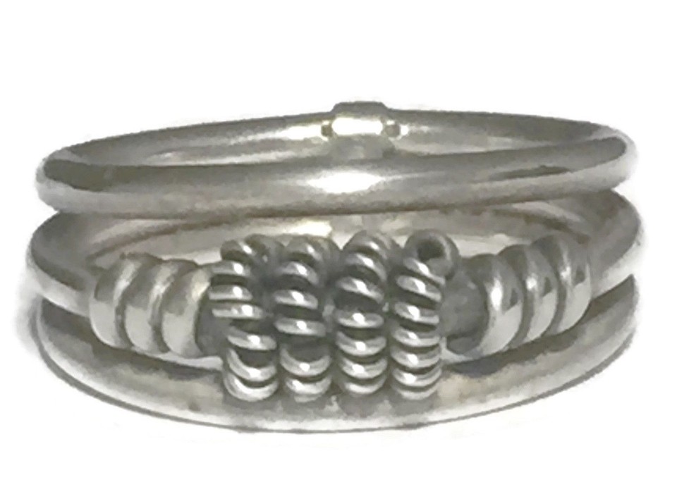 Vintage Rope Chain Band Sterling Silver Southwest Thumb Ring BoHo Size ...