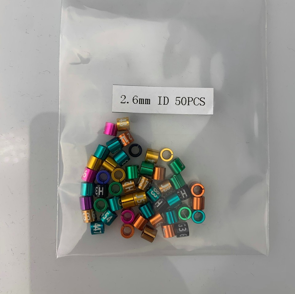 100PCS 2.6mm~8.0mm Split Bird Leg Rings Aluminum assorted-colors Unique-ID | eBay