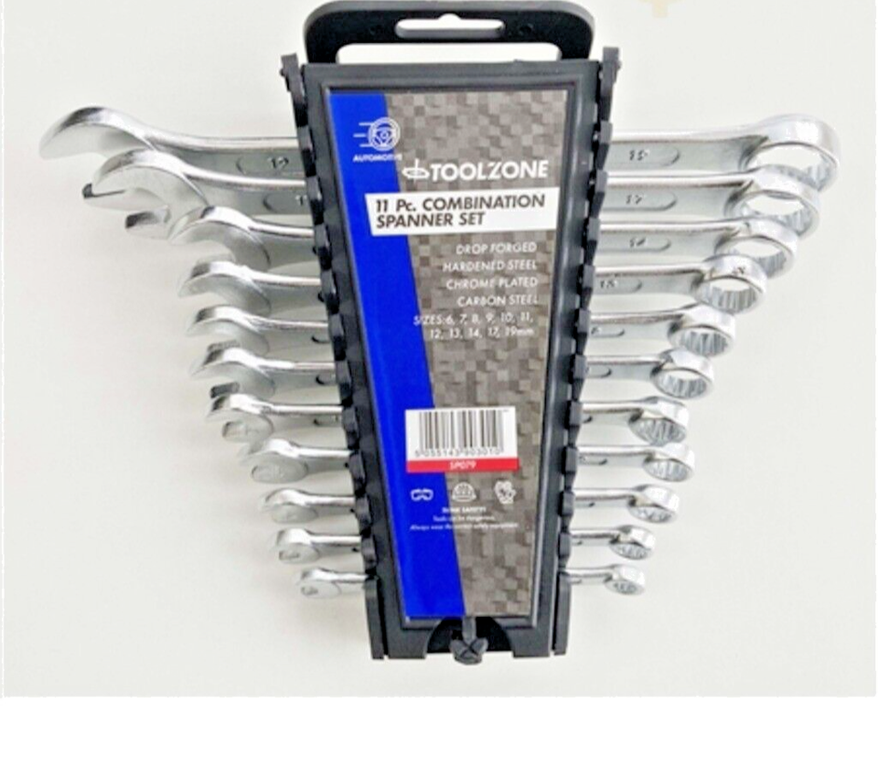 11 Piece Metric Combination Spanner Wrench Set, 6-19mm Ring/Open End ...