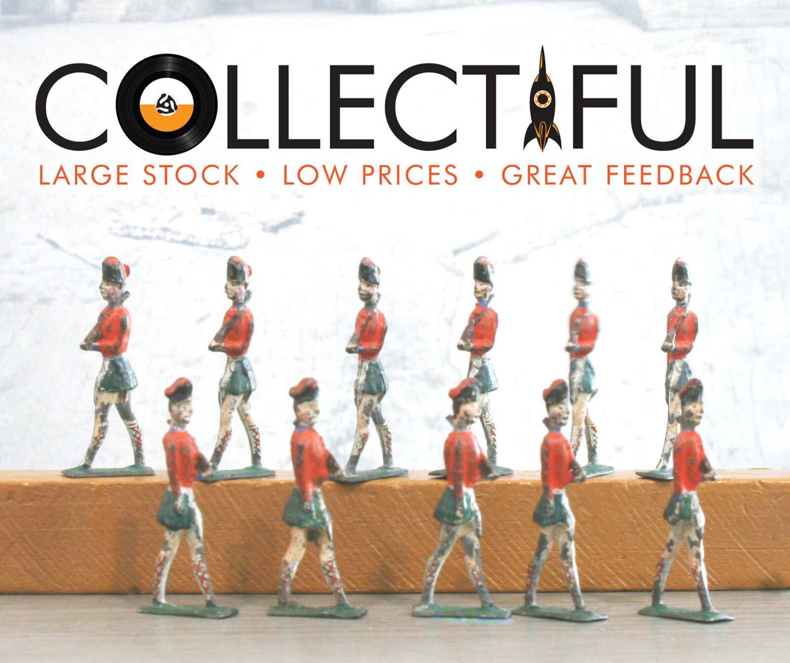 VINTAGE SEMI-FLAT LEAD FIGURES - SCOTTISH HIGHLANDERS - 11 TOTAL ...