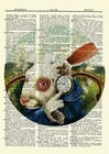 Alice in Wonderland White Rabbit Clock Dictionary Art Print Book Page ...