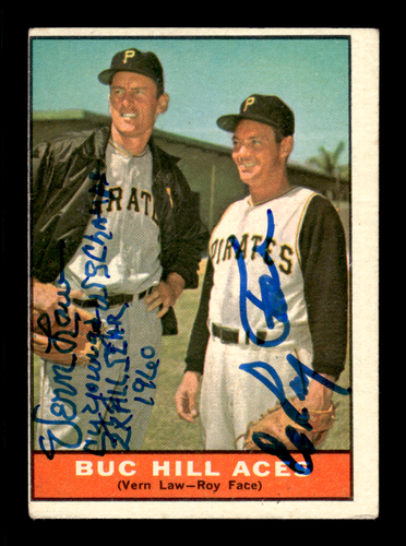 1961 Topps # 250 Vern Law Roy Face Autograph Signed Card (M2 ...