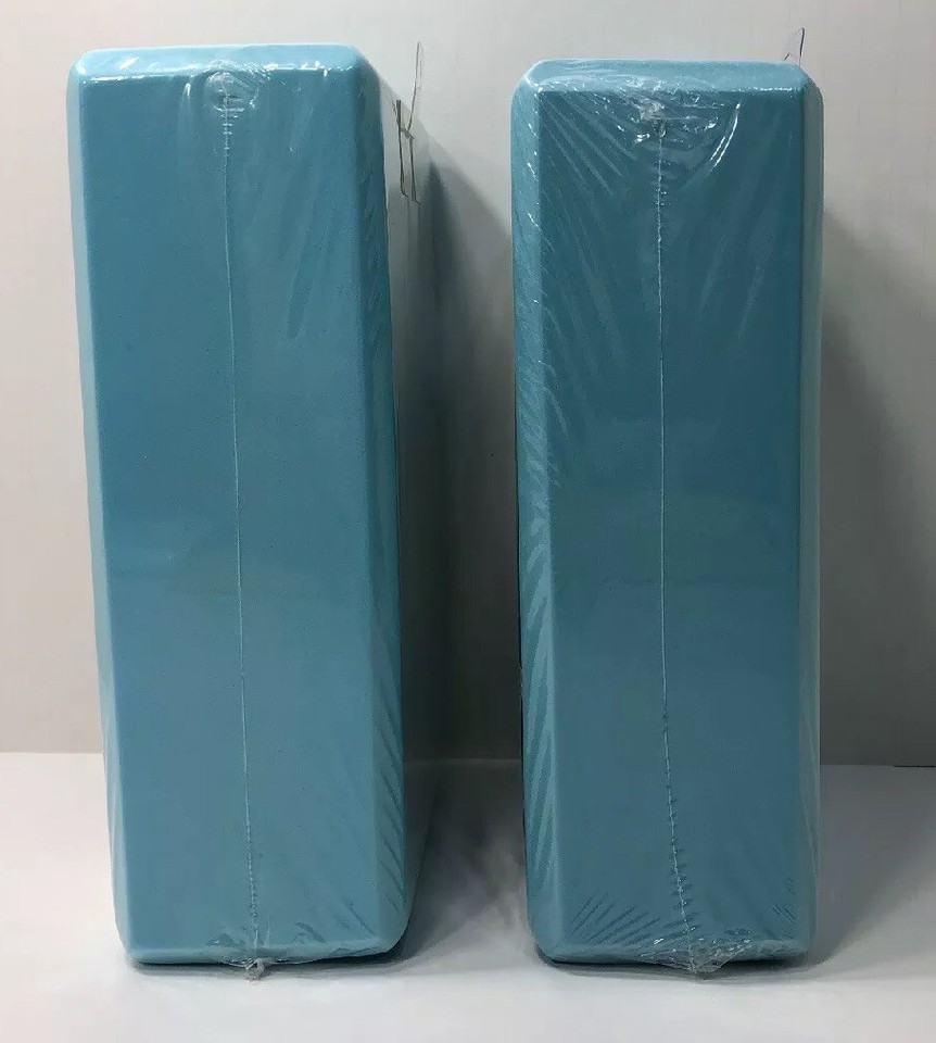 Yoga Block PRO-Strength Yoga Exercise Aqua Blue Foam Blocks 3"x 6"x 9 ...