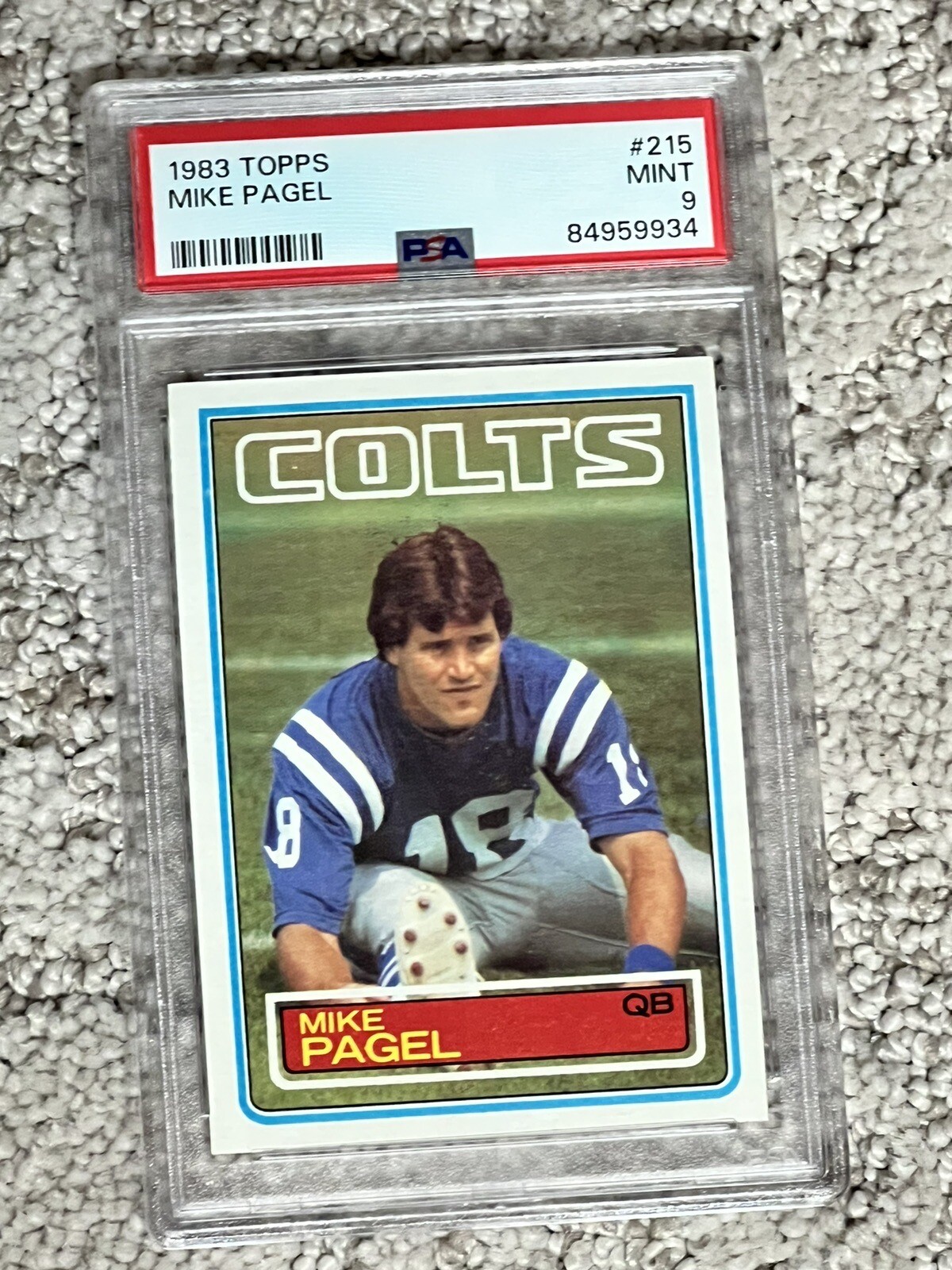 PSA 9 MINT FOOTBALL CARD 1983 TOPPS MIKE PAGEL BALTIMORE COLTS LOW POP ...