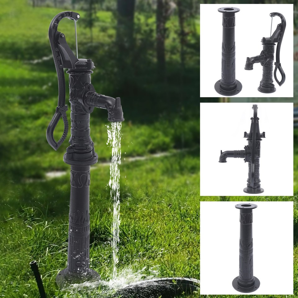 TOP Hand Tall Shallow Well Pitcher Water Pump w/ Stand Cast Iron 19 ...