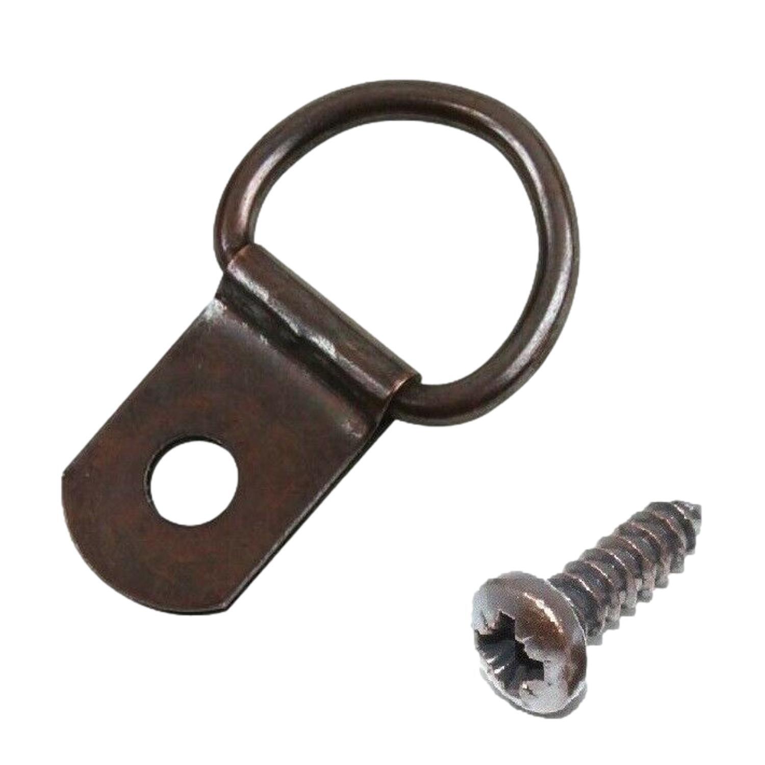 Bronze D Rings & Screws Picture Frame Hanging 2, 10, 20, 50, 100, 200 ...