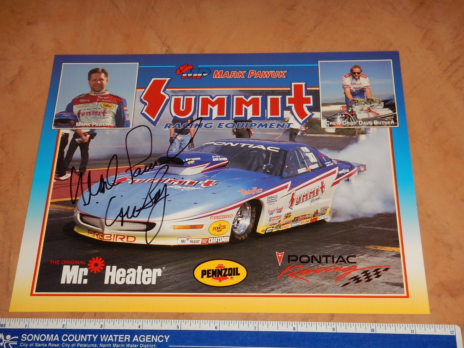 MARK PAWUK, SUMMIT RACING - NHRA, TOP FUEL AUTOGRAPHED 8.5" X 11" PHOTO CARD | eBay