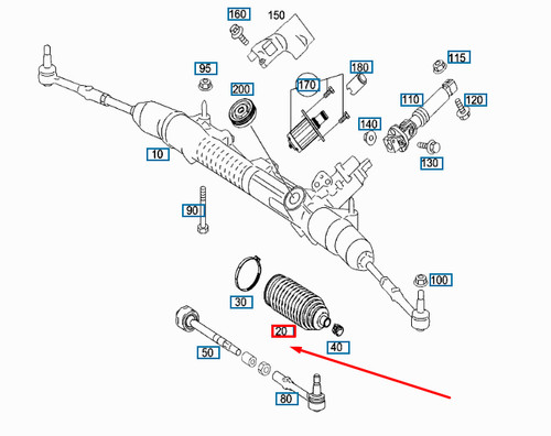 NEW MERCEDES-BENZ C W204 STEERING GEAR BOOT KIT A2044630396 OEM | eBay