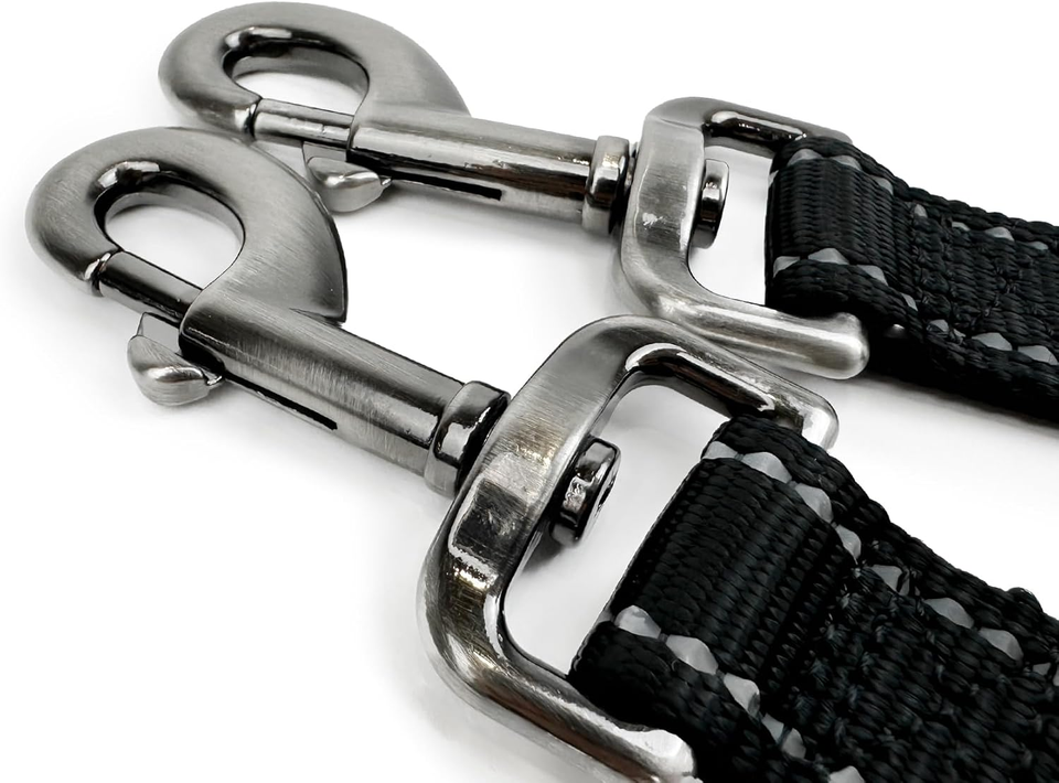 Dog Lead Split, Black, Small – Adjustable Double Lead with Swivel Ring ...