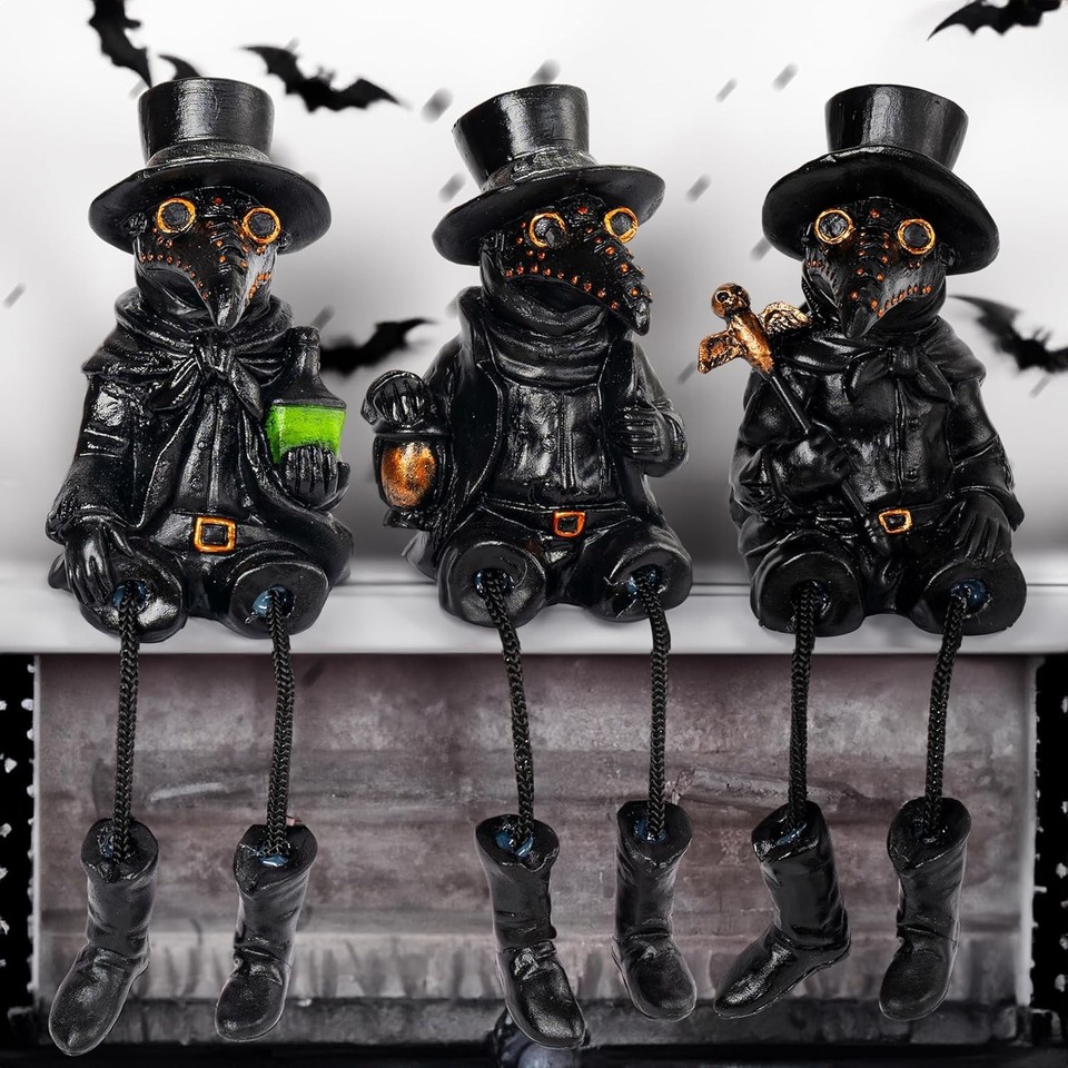Scary Plague Doctor Crow Figurines Gothic Halloween Home | eBay