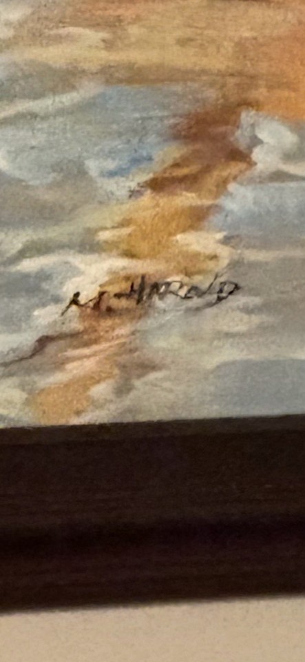 Oil Painting By M Harold Signed Framed Woman on Beach Art Painting ...