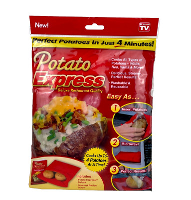 Ontel Potato Express Microwave Potato Cooker Cooks 4 Potatoes at a Time ...