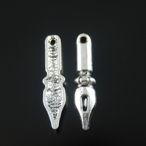 20PCS Antique Silver Alloy 32x7mm Pens Pendant Charms Jewelry DIY ...