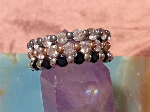 Bomb Party Farmhouse Unicorn Onyx & CZ Rose & Rhodium Ring SZ 5 RBP4930 ...