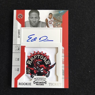 Ed Davis 2010-11 Playoff Contenders Rookie Ticket Patch Auto #113 ...
