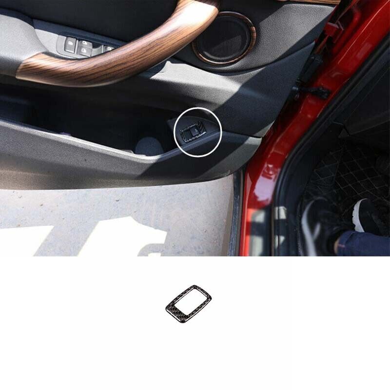 For BMW X1 F48 2016-2019 Rear Door Switch Real Carbon Fiber Cover Trim ...