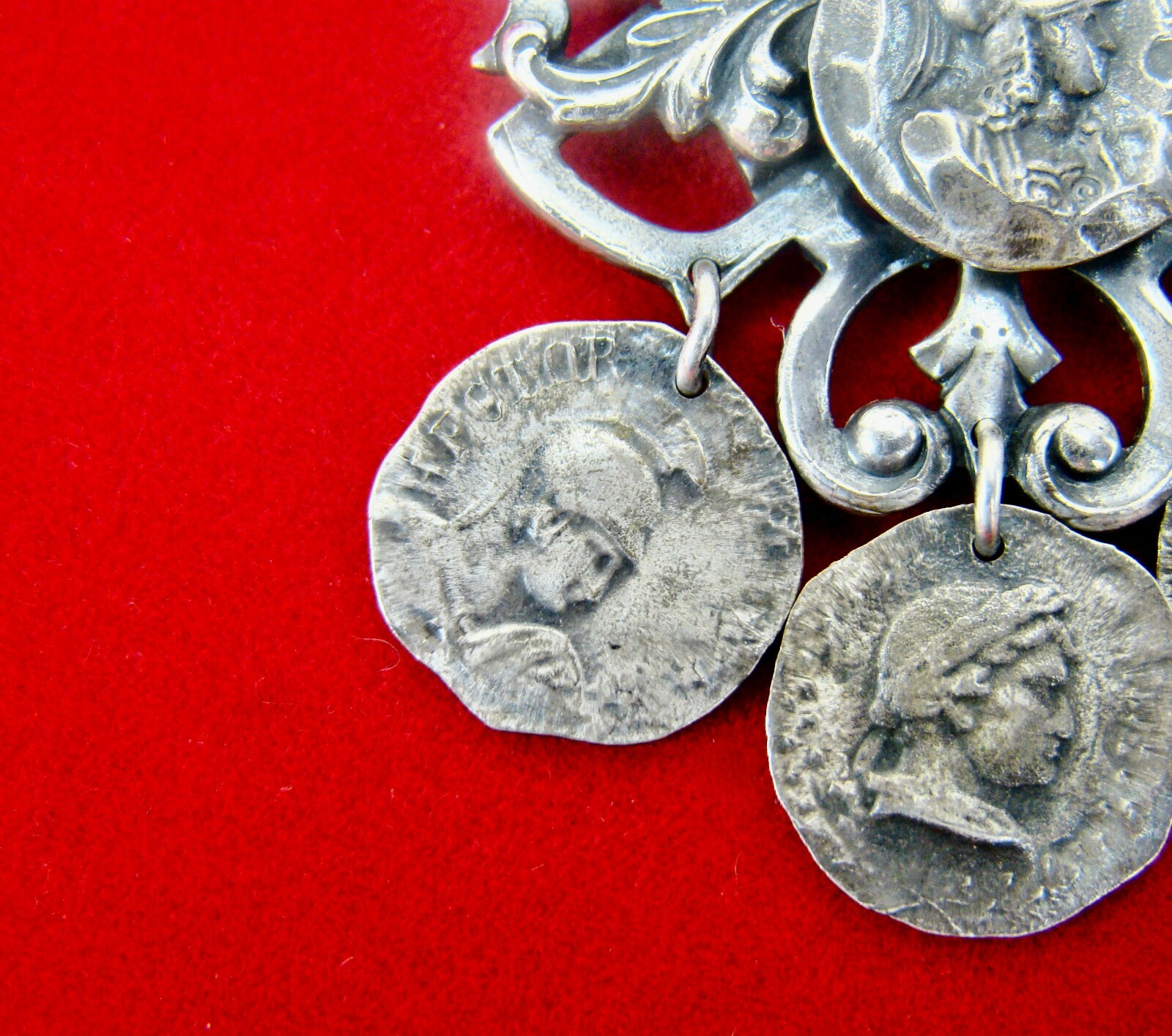 Unusual Antique Greek Roman Minerva & Hector Silver C… - Gem