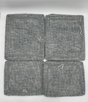 Periea Set of 4 Collapsible Storage Box Collection Grey Zipper Top ...