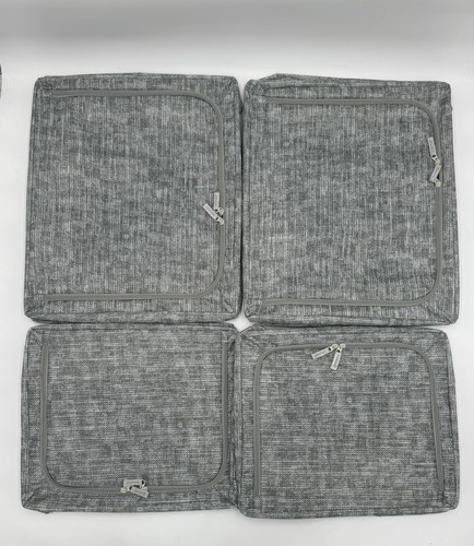 Periea Set of 4 Collapsible Storage Box Collection Grey Zipper Top ...