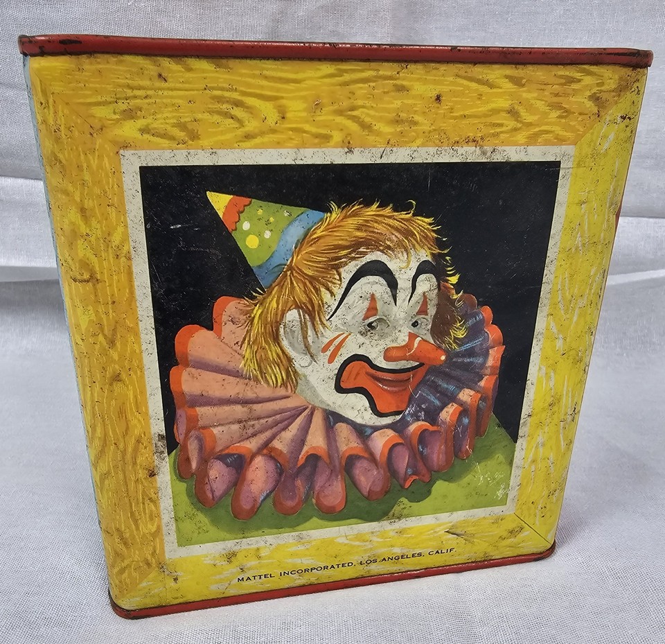 Vintage Mattel 1951/3 Tin Jack In The Box 5.5"H 5.25"L Empty Parts Or ...