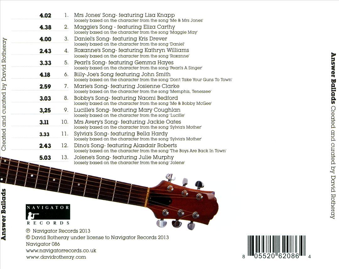 DAVID ROTHERAY ANSWER BALLADS NEW CD 805520620864| eBay