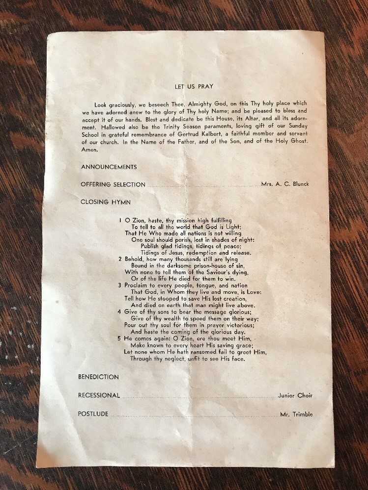 VTG Program Service of Rededication St. John's Lutheran Church Brooklyn ...