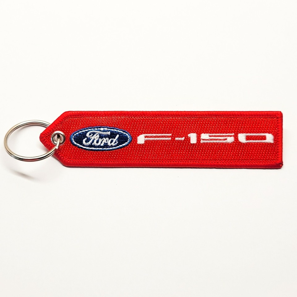 Ford F-150 Truck Keychain Double Sided Fabric f150 Key Fob Red & Black ...
