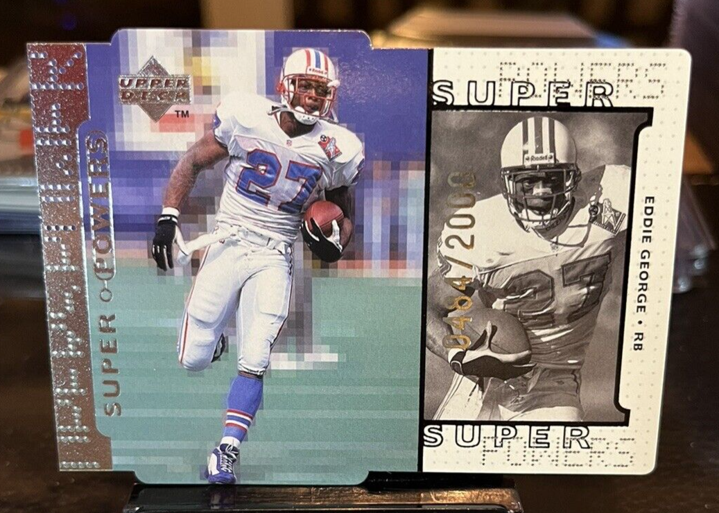 1998 Eddie George Upper Deck Super Powers Card #S26 Die Cut Serially ...