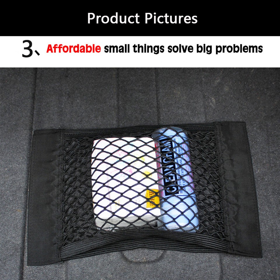 Car Trunk Organizer Rear Trunk Back Seat Cargo Mesh Net Bag 60*25CM ...