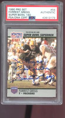 1990 Pro Set #56 Forrest Gregg TO WAYNE AUTO SIGNED Autograph Card PSA ...