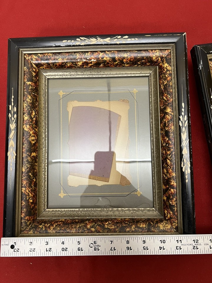 Pair Of Antique Deep Well Frames W Glass & Matts 14”x12.25” - Set of 2 ...