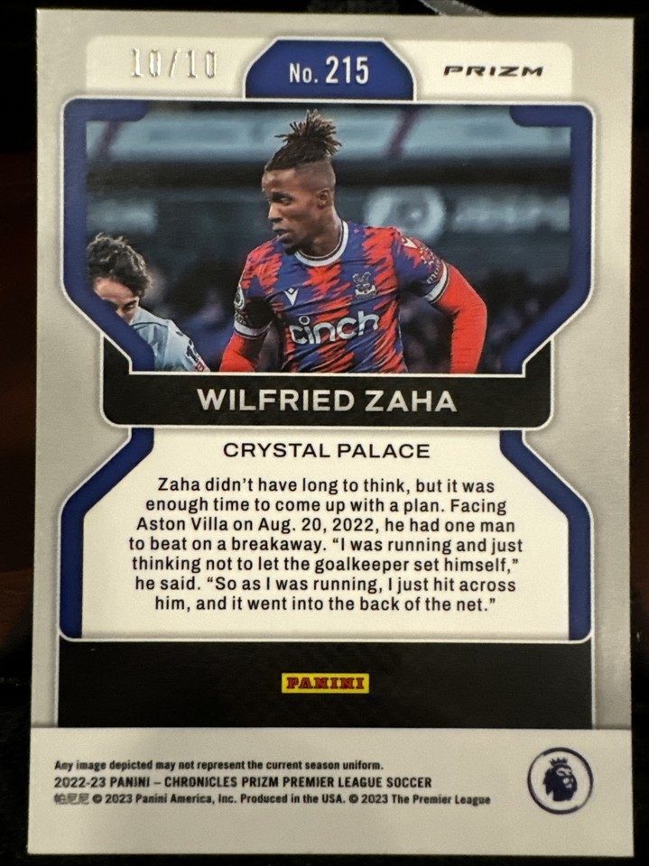 Wilfried Zaha 2022-23 Panini Chronicles Prizm 10/10 | eBay