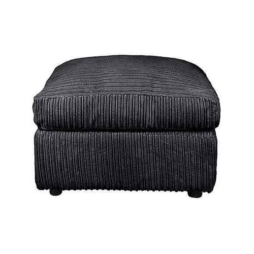 Dylo Chicago Jumbo cord Footstool/Puffee/Ottoman Black Colour Corduroy ...