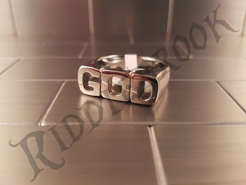 Stainless Steel GOD Biker ring Holy father all mighty Jesus bible ...