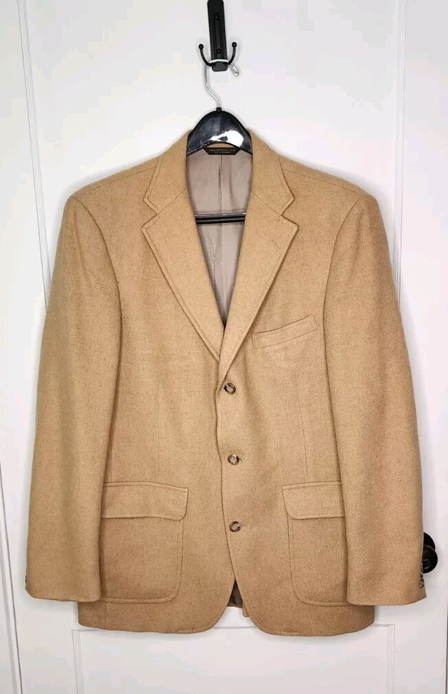 Vintage Orvis Jacket Mens 42L Sport Coat Blazer Camel Wool Made USA Tan ...